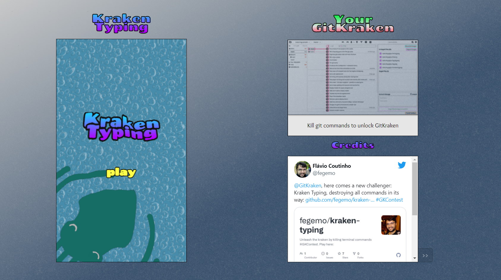 Kraken Typing, the game